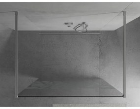 Mexen Kioto, průchozí sprchová zástěna 110 x 200 cm, 8mm sklo čiré/bílý vzor, 2x chromová stabilizační rozpěra, 800-110-002-01-85