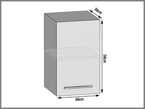 Kuchyňská skříňka Belini horní 40 cm bílý mat  TOR SG40/2/WT/WT/0/E