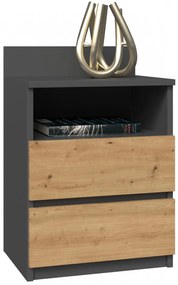 Noční stolek MALWA M1 Antracit + dub artisan