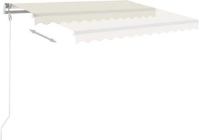 Ručně zatahovací markýza 450 x 300 cm krémová 3068917