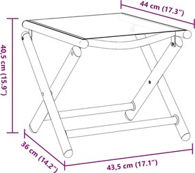 Skládací podnožka černo-stříbrná textilen a hliník 312193