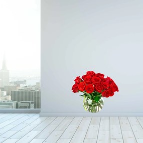 Barevná samolepka na zeď - Kytice růží (120x104 cm) - PopyDesign