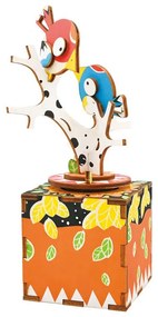 RoboTime 3D skládačka hrací skříňky Zpívající ptáčci