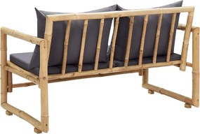 Zahradní lavice s poduškami 115 cm bambus 315597