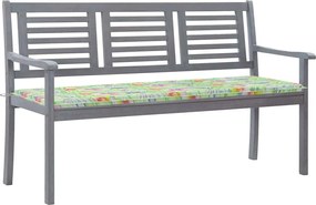 vidaXL 3místná zahradní lavice s poduškou 150 cm eukalyptus [3061060] Barva: Vzor listí