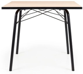 Dubový jídelní stůl Tenzo Flow 90 x 90 cm s kovovou podnoží