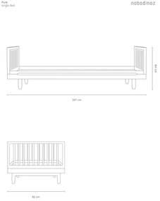 Nobodinoz Postel Pure jednolůžková dubový masív (200x90cm)