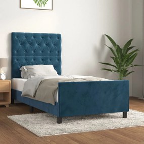 Rám postele bez matrace tmavě modrý 80x200 cm samet 3125908