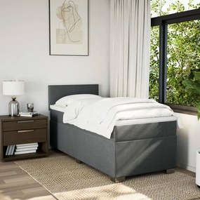 Box spring postel s matrací tmavě šedá 80 x 200 cm textil 3285709