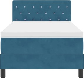 Postel s boxspringem s matrací Tmavě modrá 100 x 200 cm samet 3339090