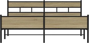 Kovový rám postele bez matrace dub sonoma 183 x 213 cm 3308505