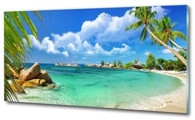Wallmuralia Foto obraz skleněný horizontální Seychely pláž 100x50