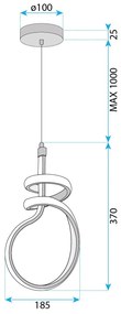 Toolight Toolight, LED závěsné svítidlo, 24W, 4000K, G071-CP, zlatá, OSW-08669