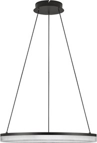 Matně černé hliníkové LED stmívatelné závěsné svítidlo se stínidlem z akrylového skla ø 60 cm Lonela – Nova Luce
