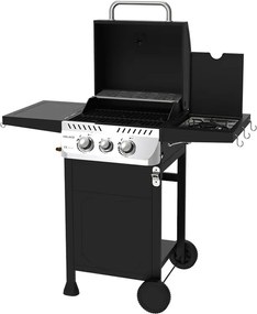 Velaco Plynový BBQ gril s boční plotýnkou, poličkou a krycí plachtou - APOLLO-A, 2+1 hořák