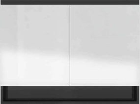 Koupelnová skříňka se zrcadlem 80 x 15 x 60 cm MDF zářivě černá 331531