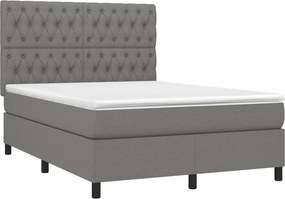 Box spring postel s matrací tmavě šedý 140 x 190 cm textil 3142010