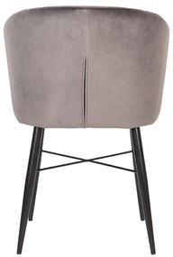 LABEL51 Sametová jídelní židle WAVE šedá Color: Grey UK-30.168