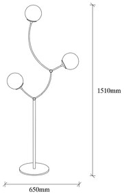 Designová stojanová lampa Ulyciana 151 cm černá