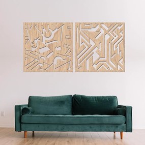 dřevo života Dřevěný panel na zeď LINIE Barevný vzor: Horský dub, Rozměry (cm): 190x95