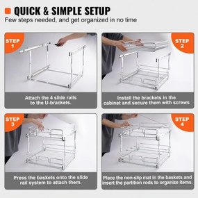 2-vrstvý 33 cm š × 53,3 cm D výsuvný organizér do skříňky