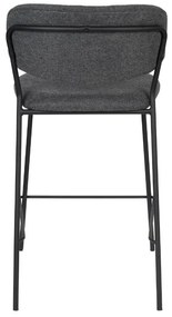 White Label Šedá látková barová židle WLL Jolien 65 cm