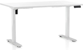 Výškově nastavitelný stůl OfficeTech B, 120 x 80 cm, bílá podnož, bílá