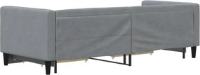 Válenda s přistýlkou a zásuvkami světle šedá 80 x 200 cm textil 3196609