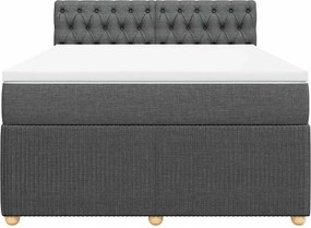 Box spring postel s matrací tmavě šedá 160x200 cm textil 3287515