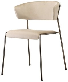 SCAB - Židle LISA s područkami - béžová/nikl