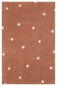 Pratelný ručně tkaný bavlněný dětský koberec v cihlové barvě 100x150 cm Mini Dot Chestnut – Lorena Canals