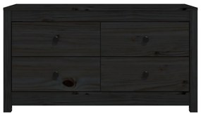 Odkládací skříňka černá 100x40x54 cm masivní borové dřevo - Default Title