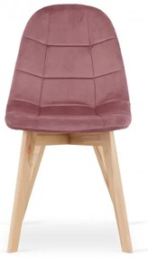 Set tří jídelních židlí BORA sametové růžové (3ks)