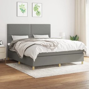 Box spring postel s matrací tmavě šedá 180x200 cm textil 3142274
