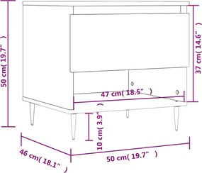 vidaXL Konferenční stolky 2 ks 50x46x50 cm kompozitní dřevo [830893] Barva: hnědý dub