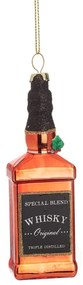 Skleněná ručně vyrobená vánoční ozdoba 12 cm Whisky Bottle – Sass &amp; Belle