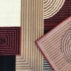 DY Červený koberec s geometrickým vzorem Alfa 18 Rozměr: 40x60 cm