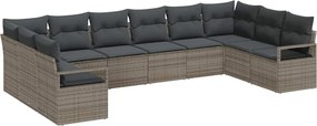 Set pohovek 10 ks Šedá polyratan 3346559