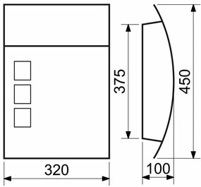 Richter Poštovní nerezová schránka Parla, stříbrná