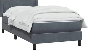 Box spring postel s matrací tmavě šedá 80x220 cm samet 3318304