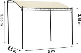 Zahradní přístřešek 3x2,5m