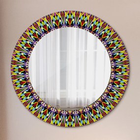 Kulaté dekorativní zrcadlo Psychedelický vzorec mandaly fi 50 cm
