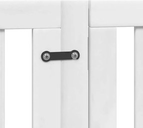Zábrana pro psy s dvířky skládací 9 panelů bílá 450 cm topol 3155650
