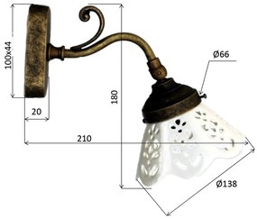 Sapho, BARI svítidlo E14, 40W, 230V, keramické stínítko, bronz, MC811