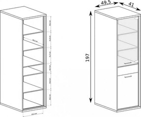 Casarredo - Komfort nábytek Vitrína 2D1S PILETAS M-4 dub hickory