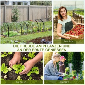 Fóliový skleník Outsunny Skleník s dveřmi 350 x 100 x 80 cm, průhledné PVC pro pěstování rostlin a chladicí rám, robustní ocelový rám, zelený | Aosom…