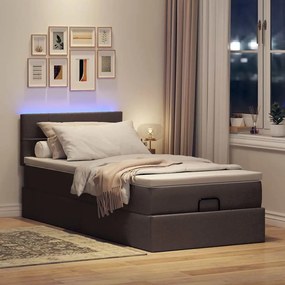 Osmanský rám postele s matrací tmavě šedá 90x190cm textil 3312273