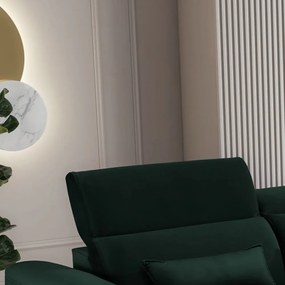 Tmavě zelená sametová rozkládací/s úložným prostorem rohová pohovka (pravý roh/s lenoškou) Foble – ELTAP
