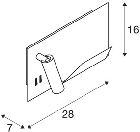 SLV 1003456 Somnila Flex, nástěnné svítidlo k posteli, LED 13W 3000K, černá, verze vpravo, USB přípojka