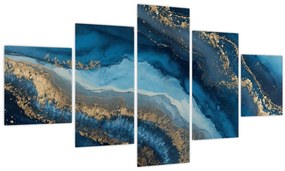 Obraz - Modrá mramorová abstrakce (125x70 cm)